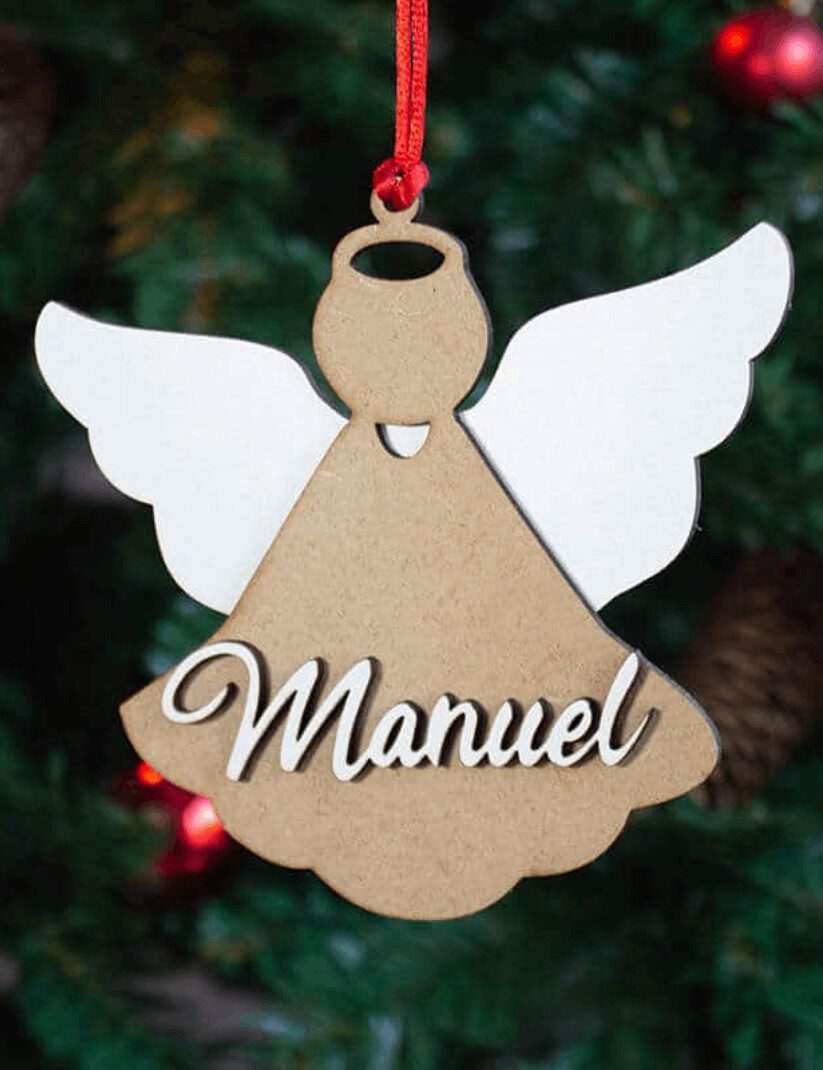 Ángel para árbol de Navidad con nombre - Wifriks